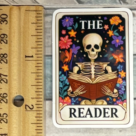 Design | 110 The Reader Skeleton Tarot Card Reusable Waterproof Vinyl ...